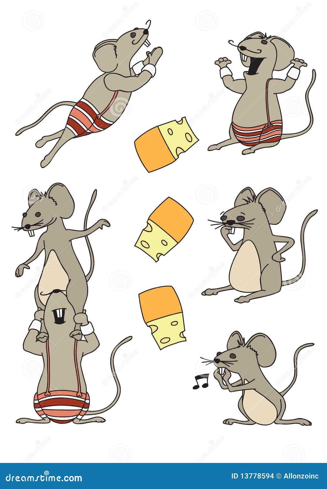 Funny mouse collection 1 stock vector. Illustration of whistle - 13778594