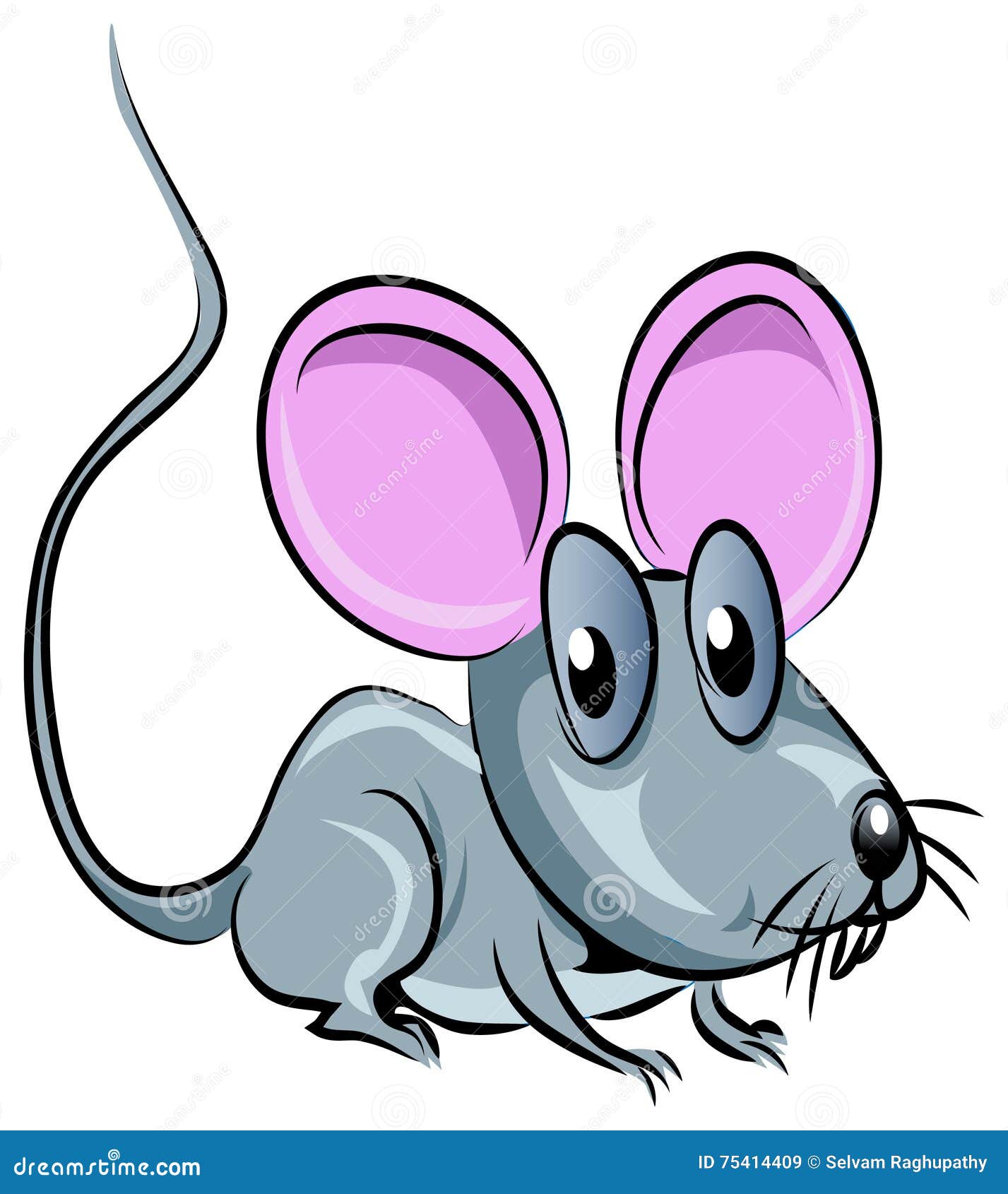Funny mouse stock vector. Illustration of cute, animal - 75414409