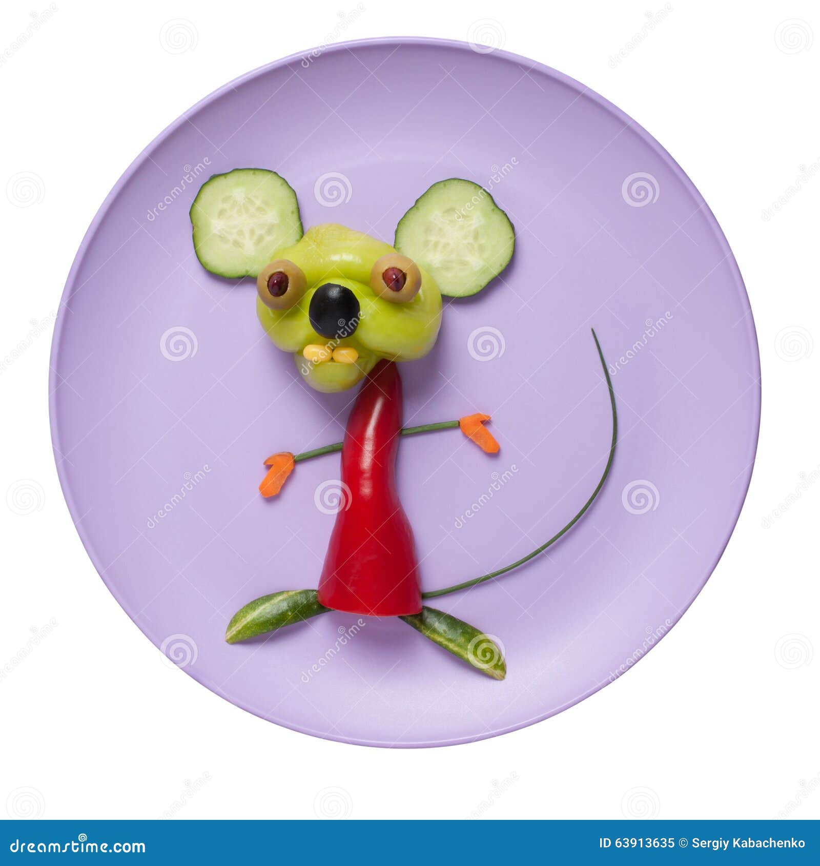 Funny Mouse Made of Vegetables Stock Image - Image of animal, isolated ...