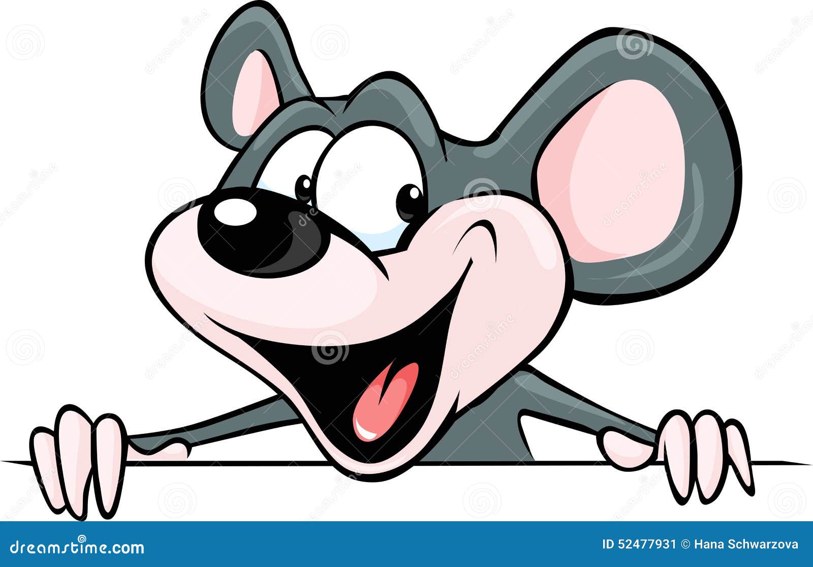 Funny Mouse Peeking from Behind a White Surface Stock Vector ...