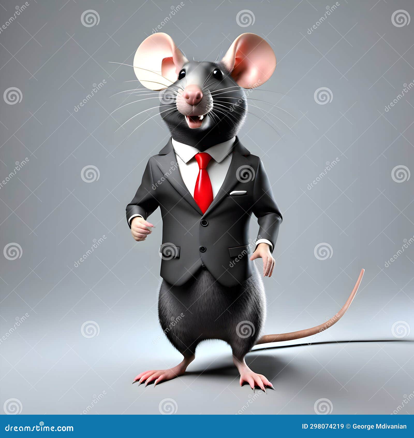 Funny mouse in the suit stock image. Image of hamster - 298074219