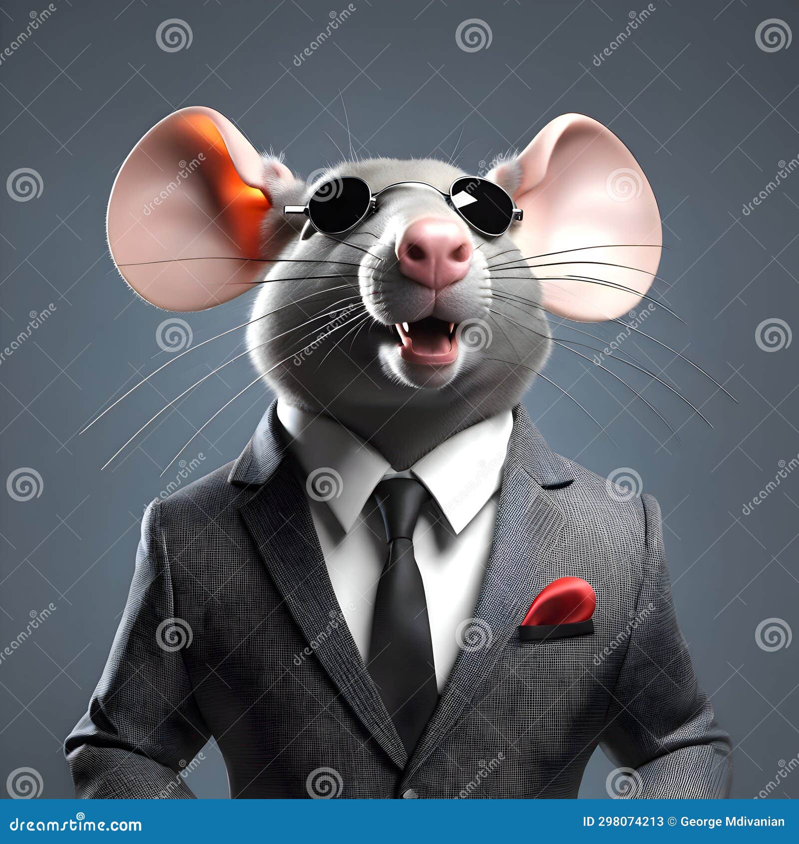 Funny mouse in the suit stock illustration. Illustration of aesthetic ...