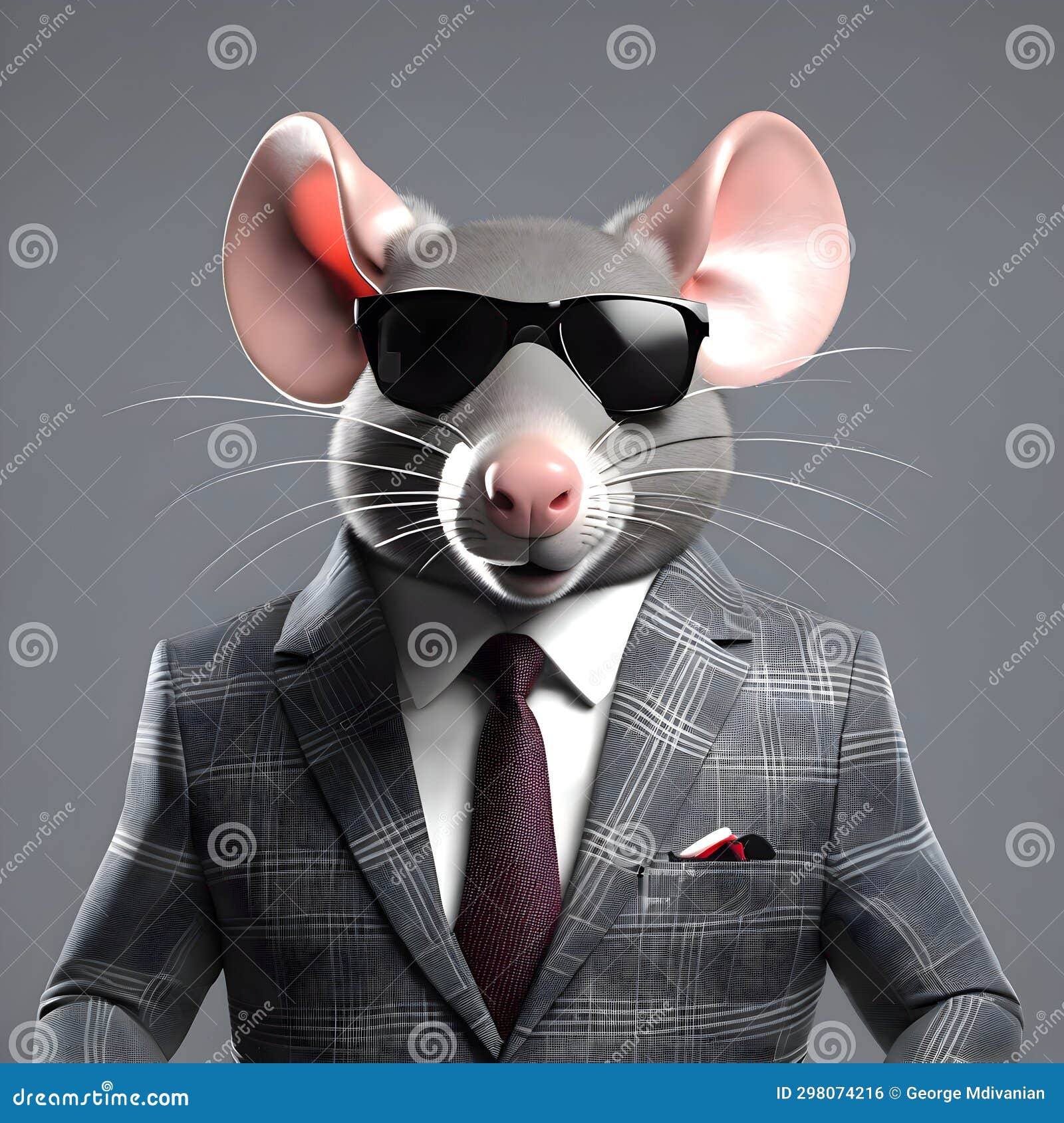 Funny mouse in the suit stock photo. Image of nerd, blue - 298074216