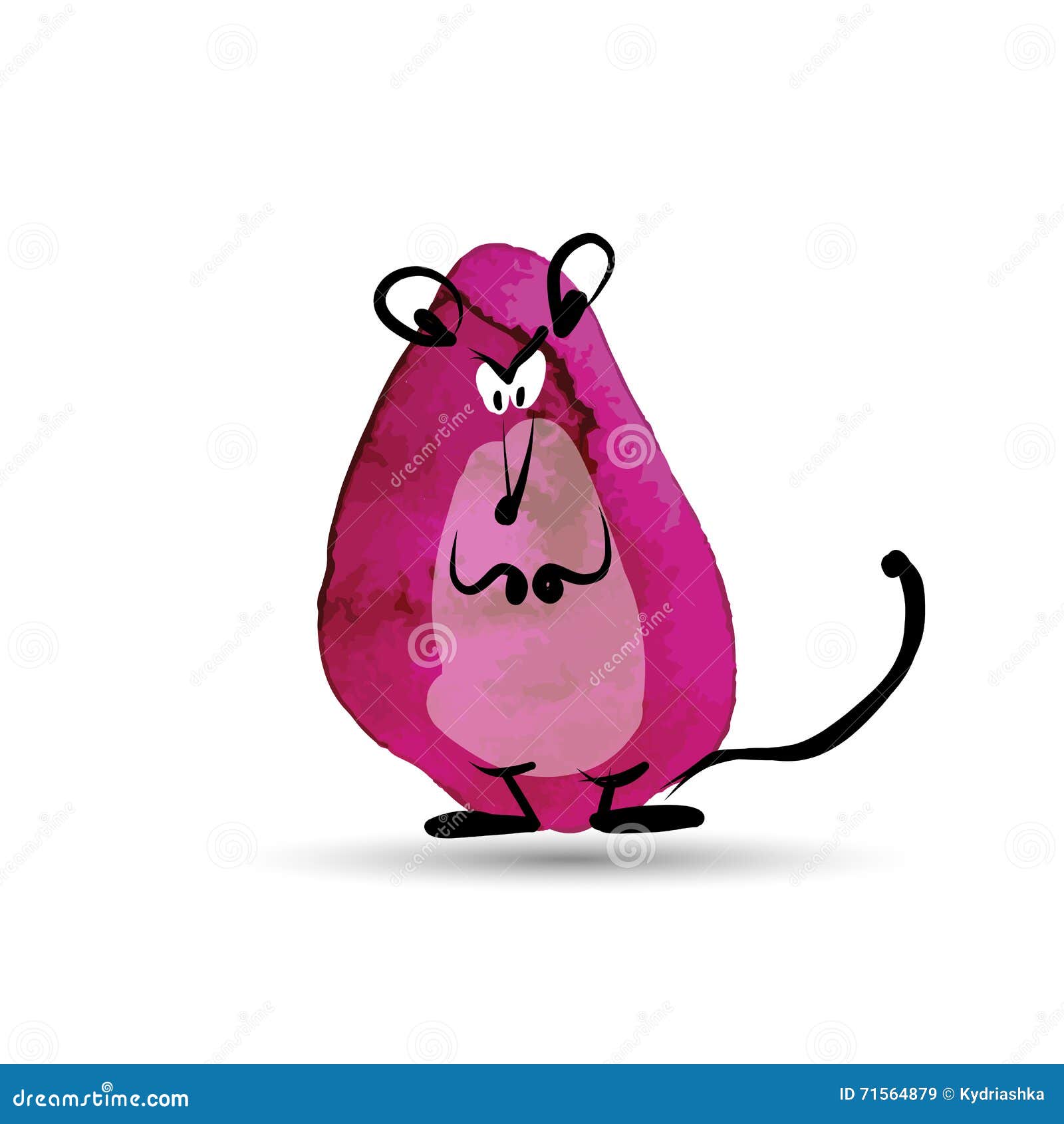 Funny Mouse. Watercolor Sketch for Your Design Stock Vector ...