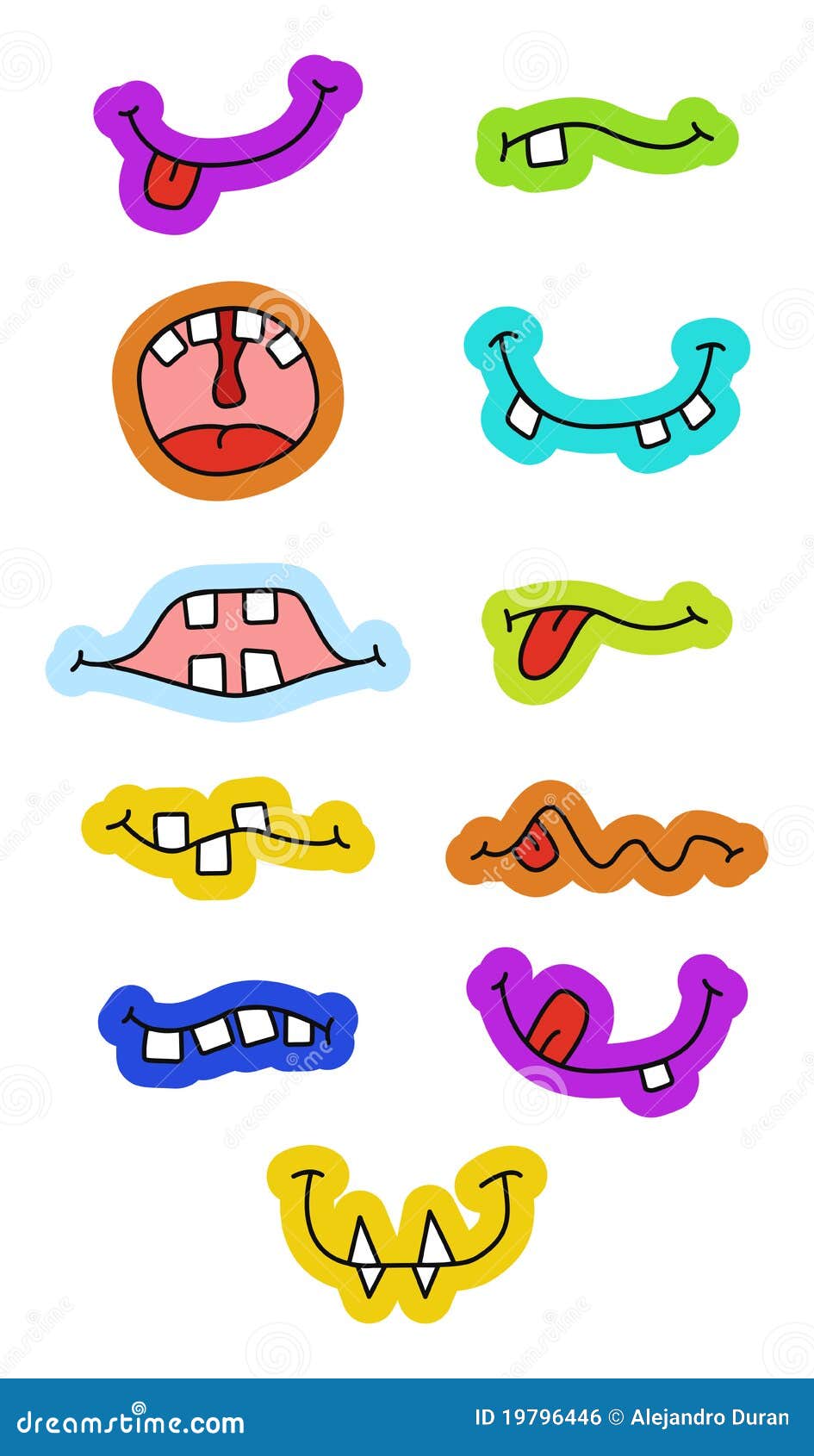 Funny Mouths. Facial Expressions, Cartoon Lips And Tongues. Hand ... Funny Mouths. Facial Expressions, Cartoon Lips And Tongues. Hand ...