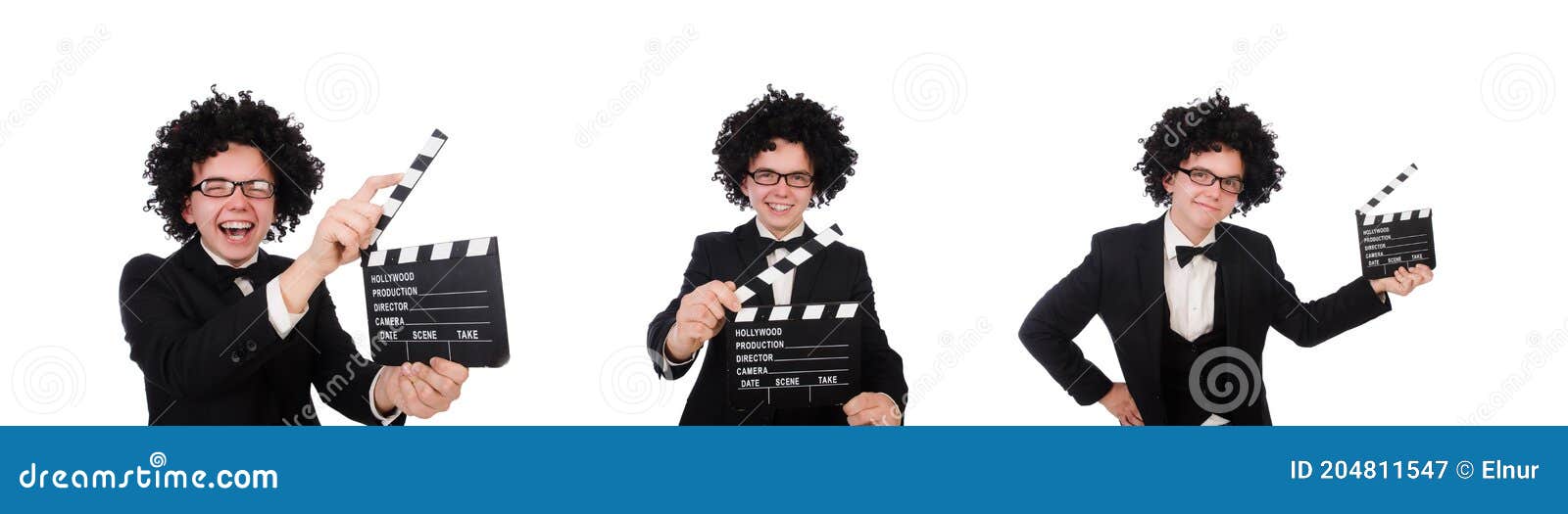 Funny Movie Director Isolated on White Stock Image - Image of funny ...