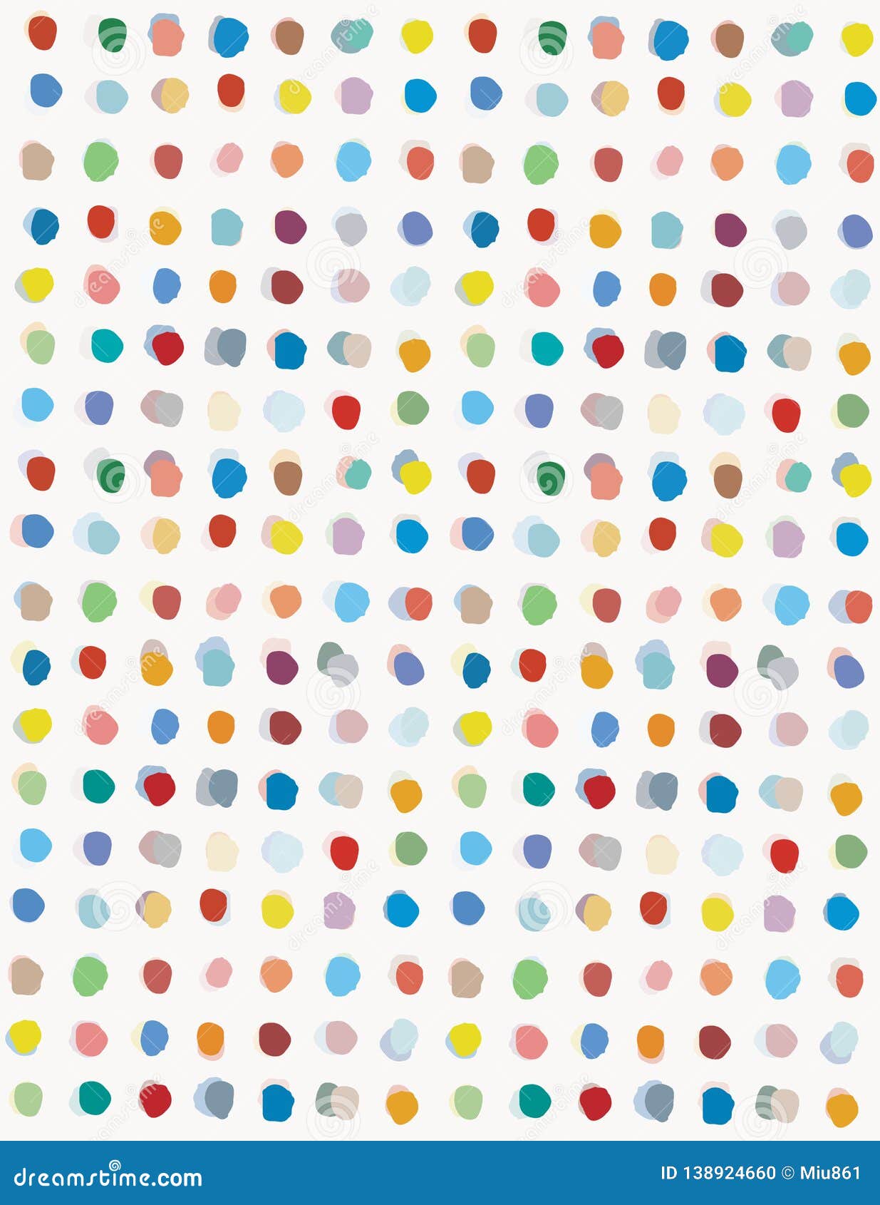 Colorful Irregular Dots Vector Pattern. Hand Drawn Infantile Style ...
