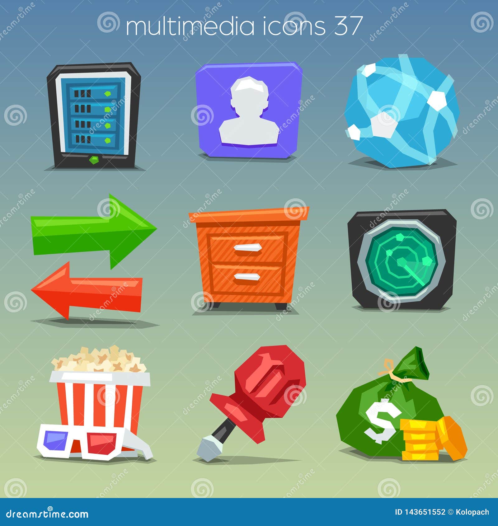 Funny Multimedia Icons-set 37 Stock Vector - Illustration of drawer ...