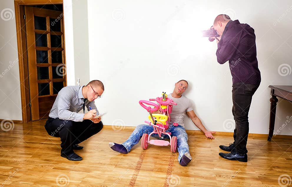 Funny murder scene stock photo. Image of analyst, forensic - 26832152