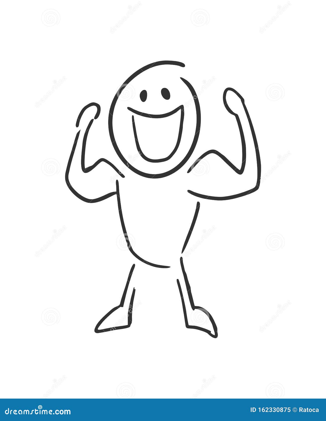 Funny muscle man draw stock vector. Illustration of draw - 162330875