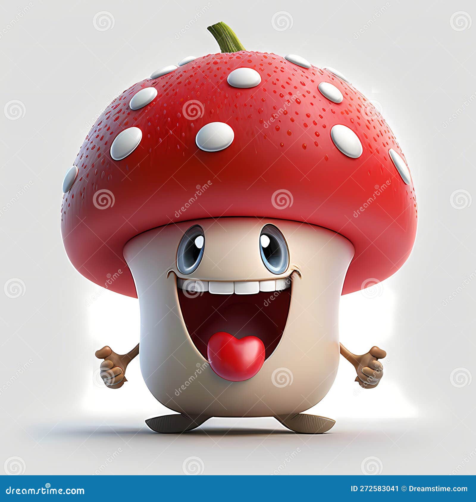 Funny Mushroom Cartoon. Generative AI Stock Image - Image of fungus ...