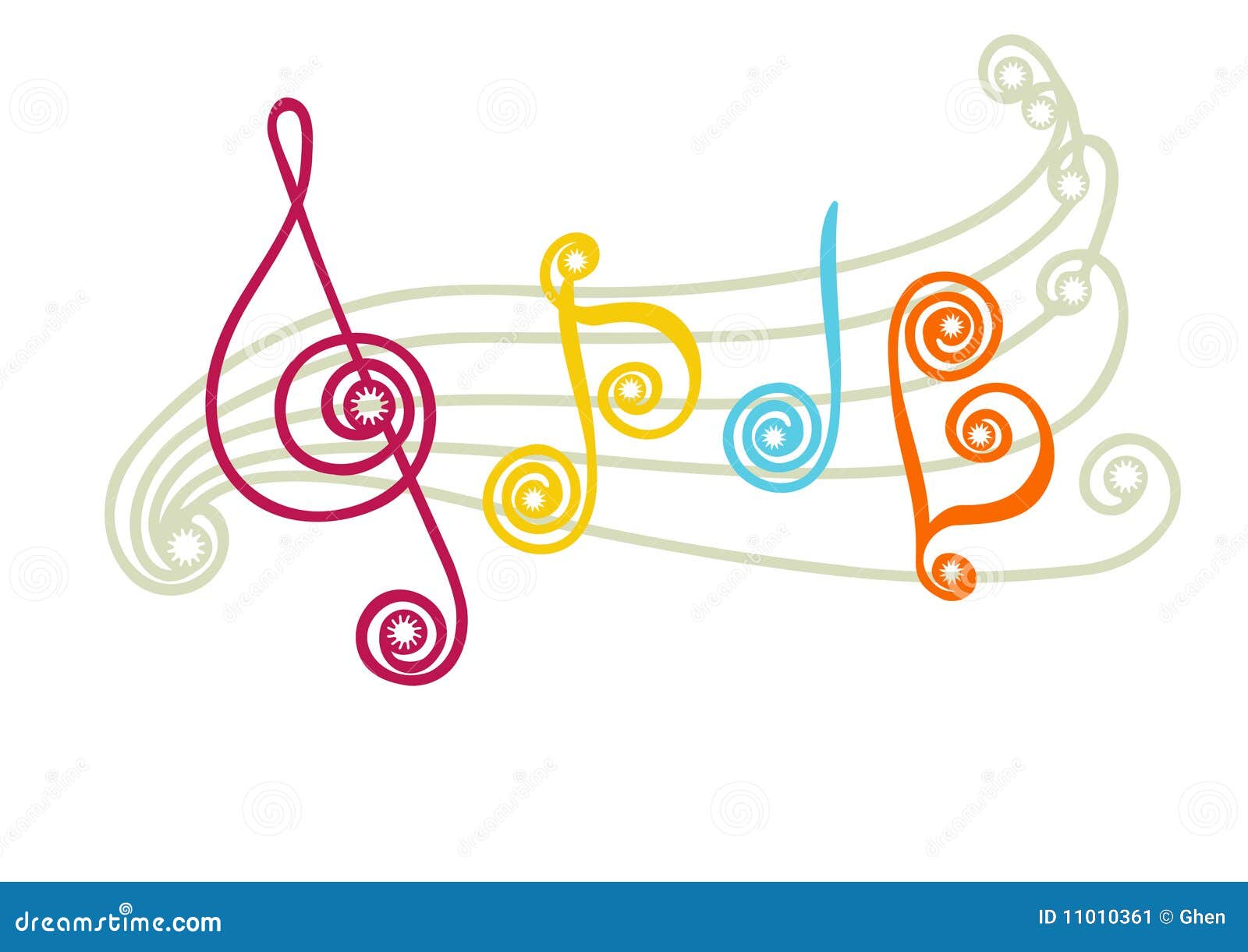 Funny musical notes stock vector. Illustration of creative - 11010361