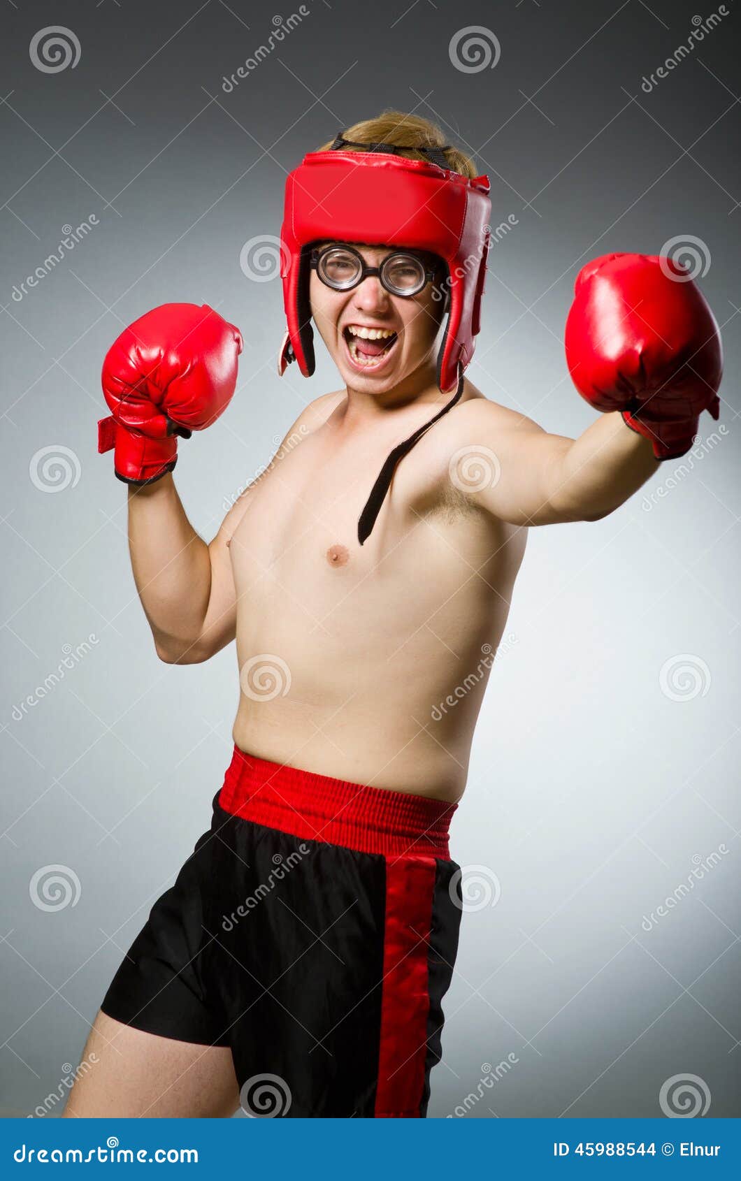 Funny nerd boxer stock photo. Image of glove, kickboxing - 45988544