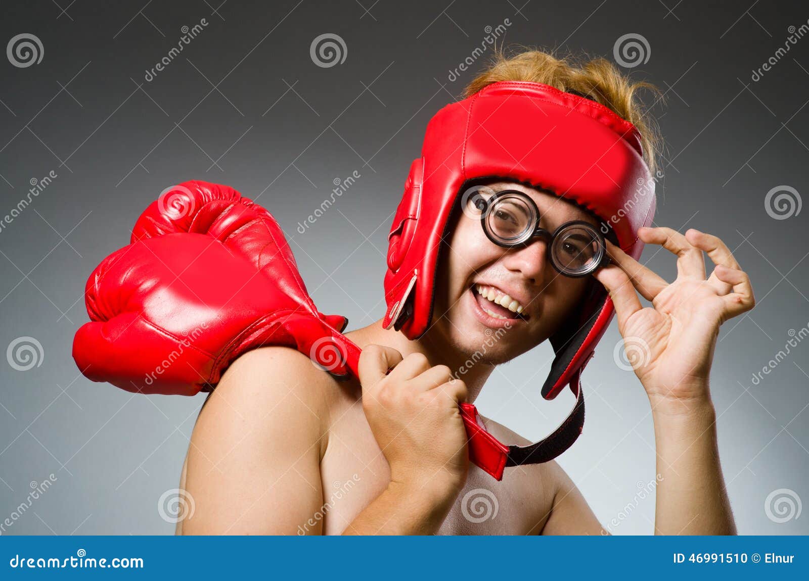 Funny nerd boxer stock photo. Image of hand, exercise - 46991510