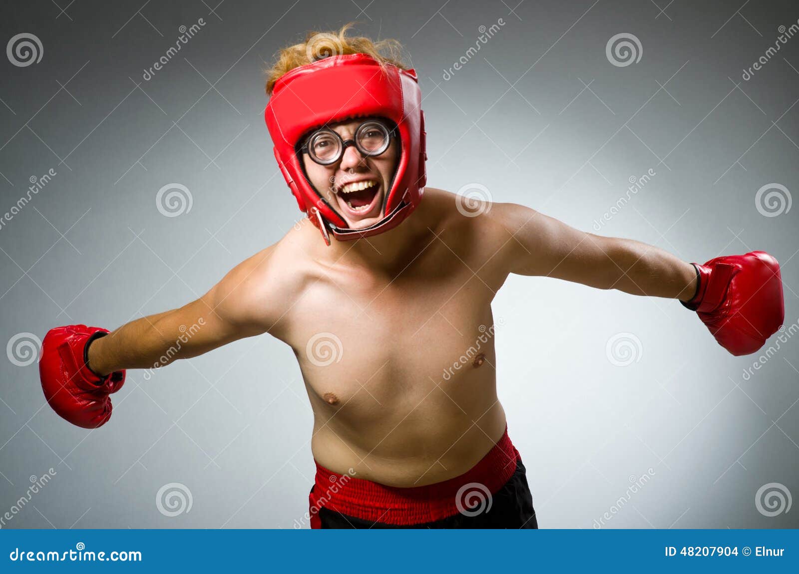 Funny nerd boxer stock photo. Image of fight, healthy - 48207904