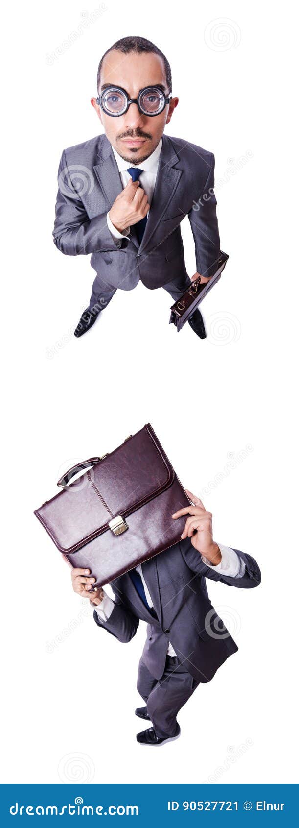 The Funny Nerd Businessman Isolated on White Stock Image - Image of ...