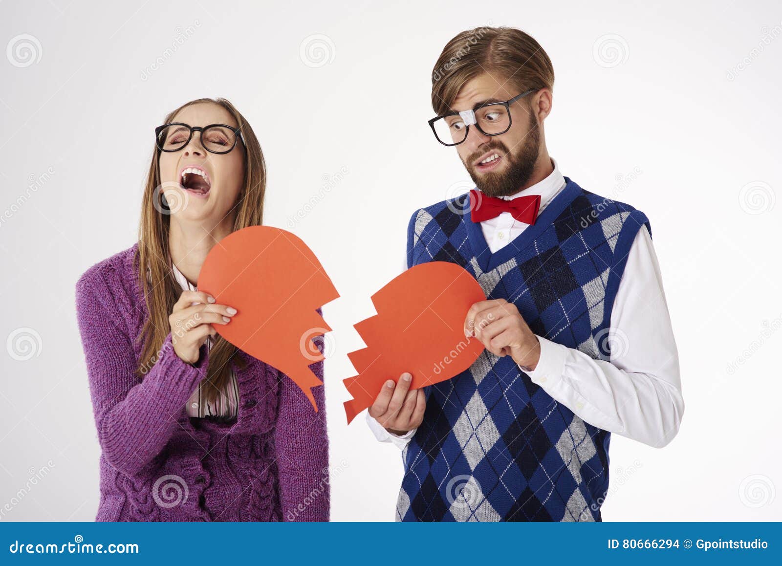 Funny nerd couple stock photo. Image of breakup, smart - 80666294