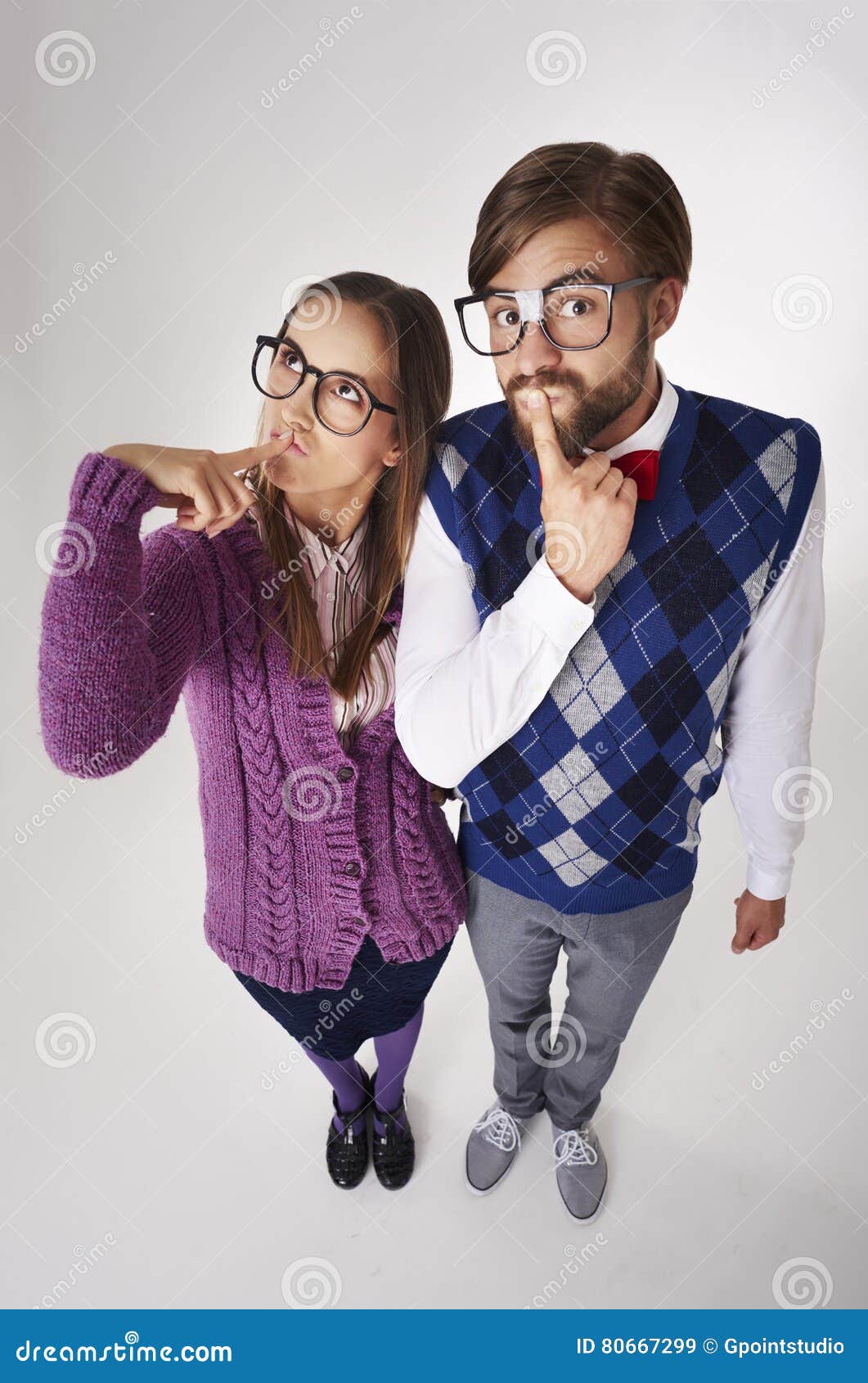 Funny nerd couple stock image. Image of nerd, student - 80667299