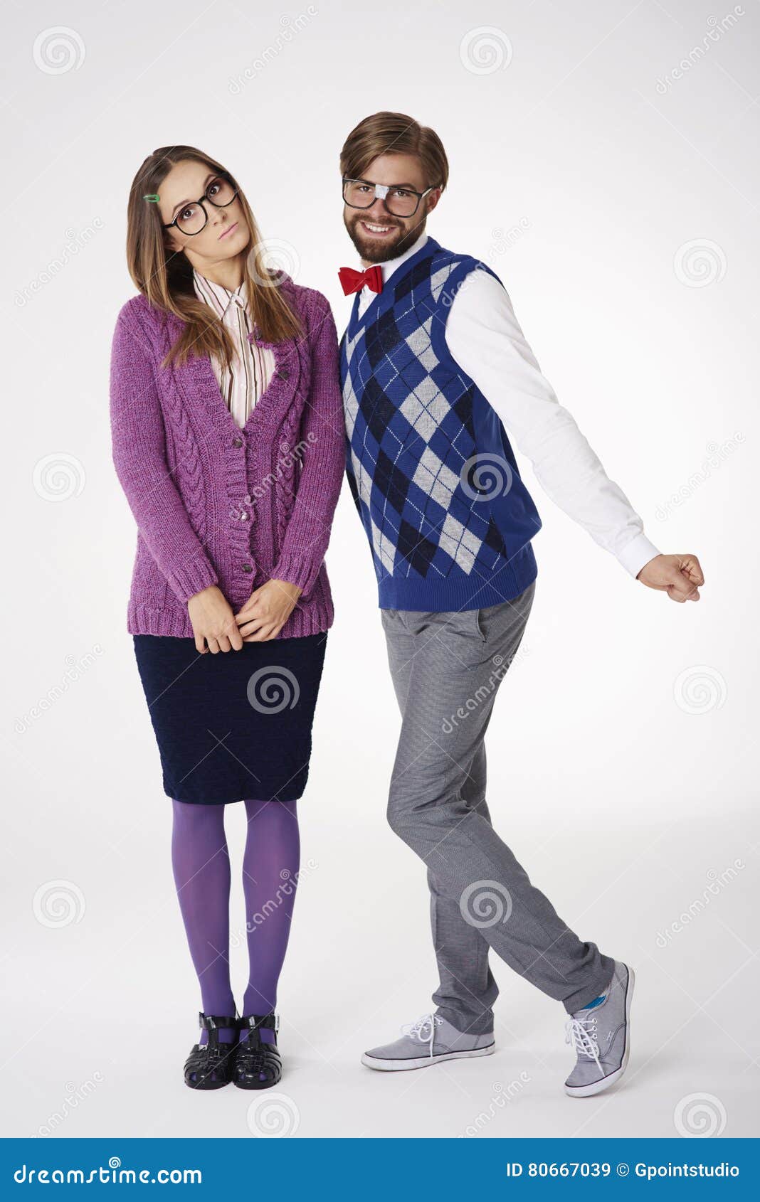 Funny nerd couple stock image. Image of funny, face, stereotypical ...