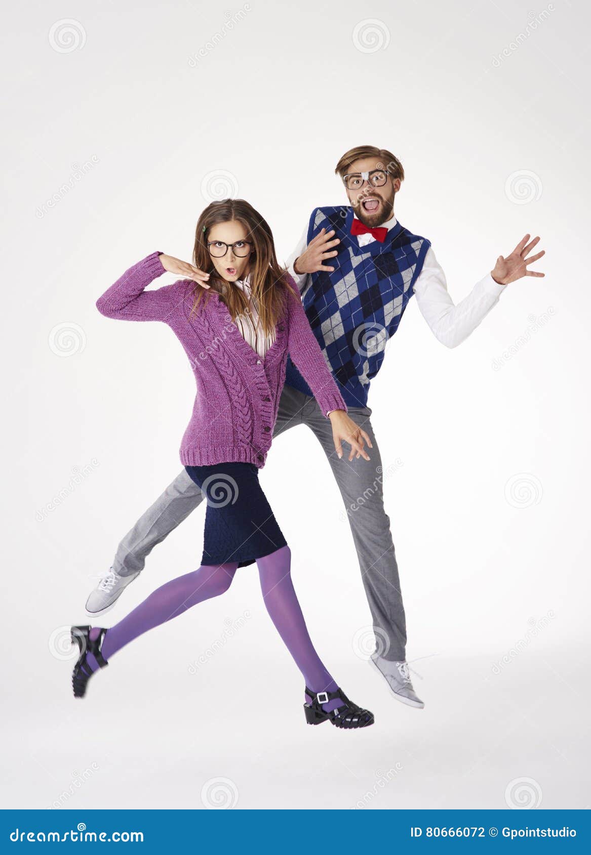 Funny nerd couple stock photo. Image of love, studio - 80666072