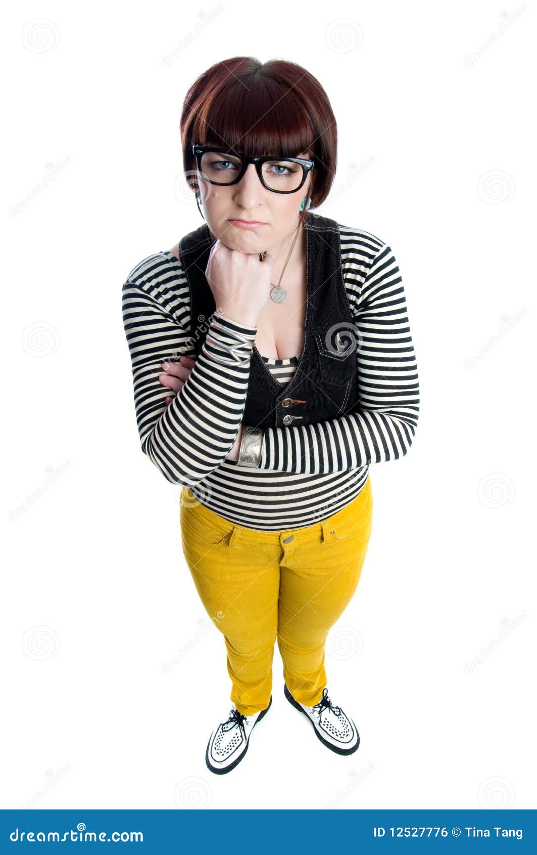 Funny nerd girl stock photo. Image of young, woman, nerd - 12527776