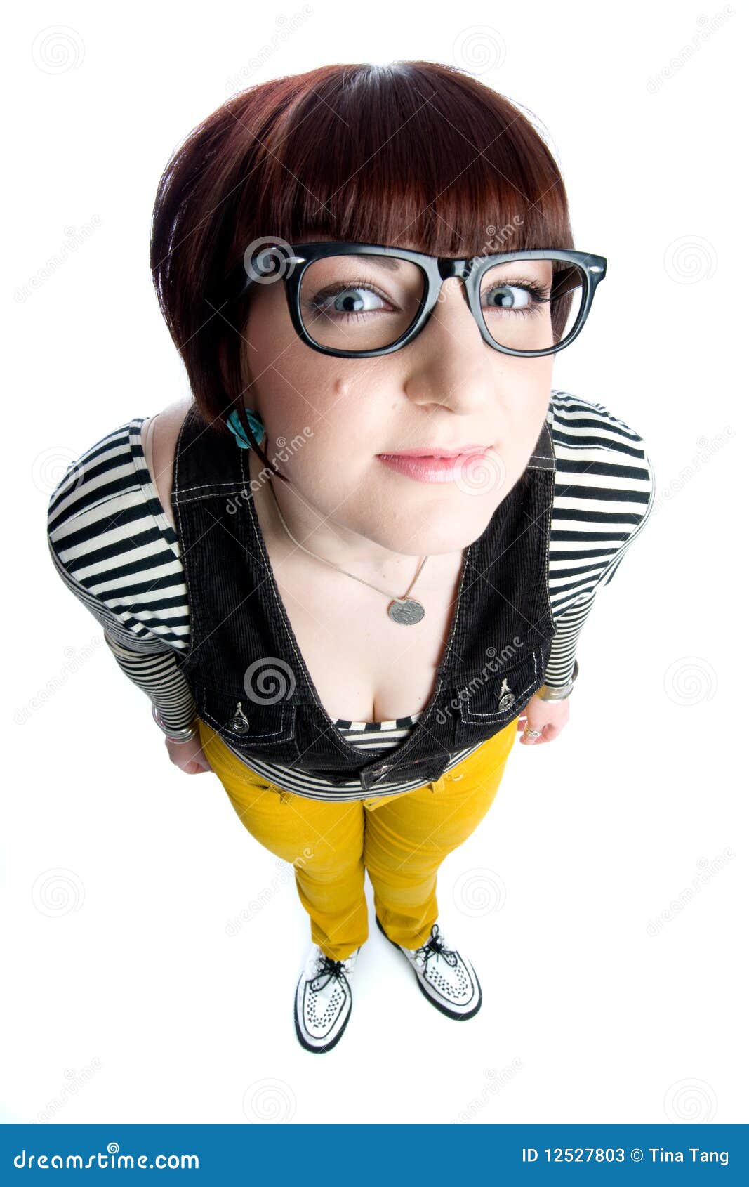 Funny nerd girl stock image. Image of young, stylish - 12527803