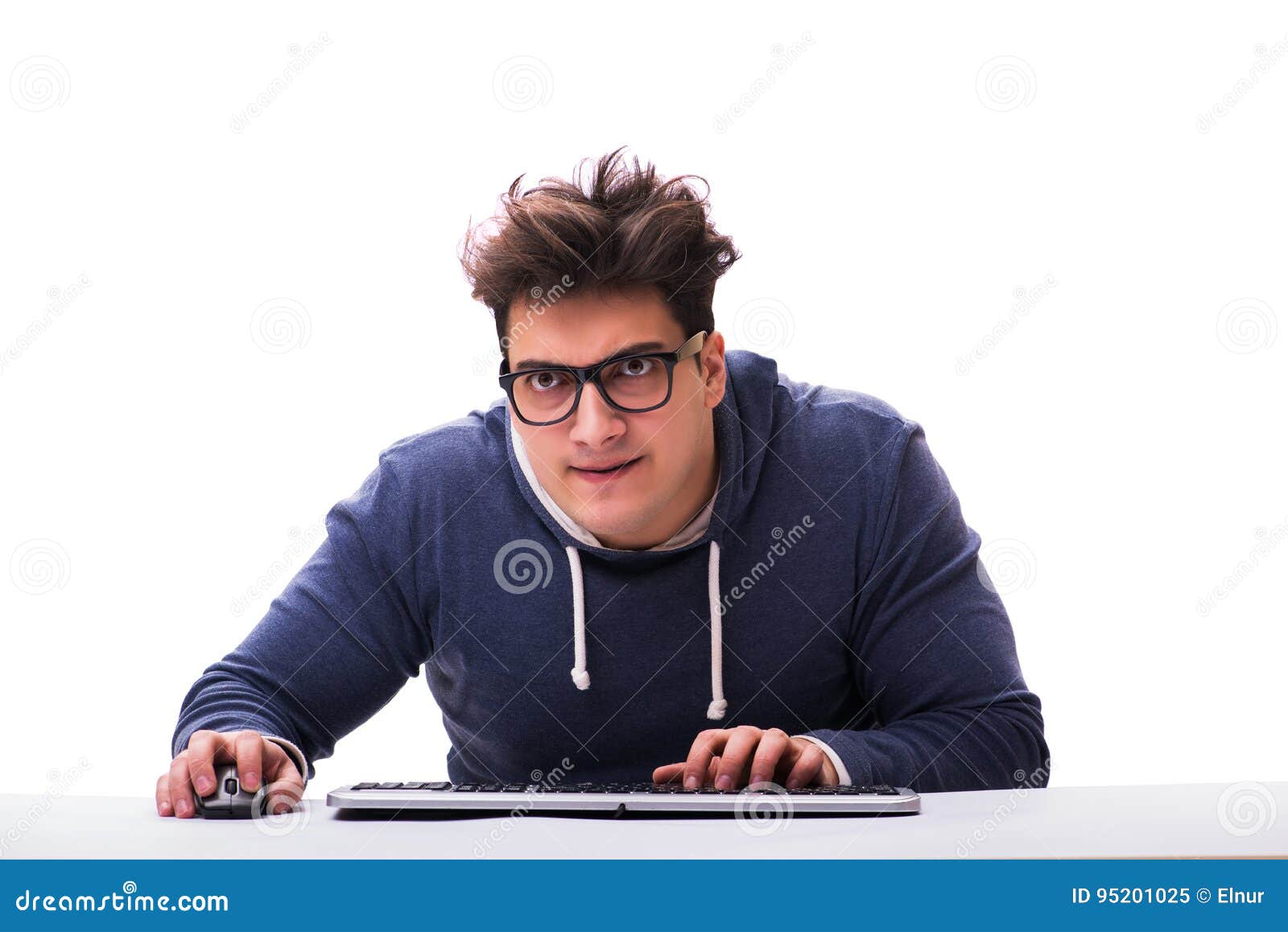 Funny Computer Geek Man