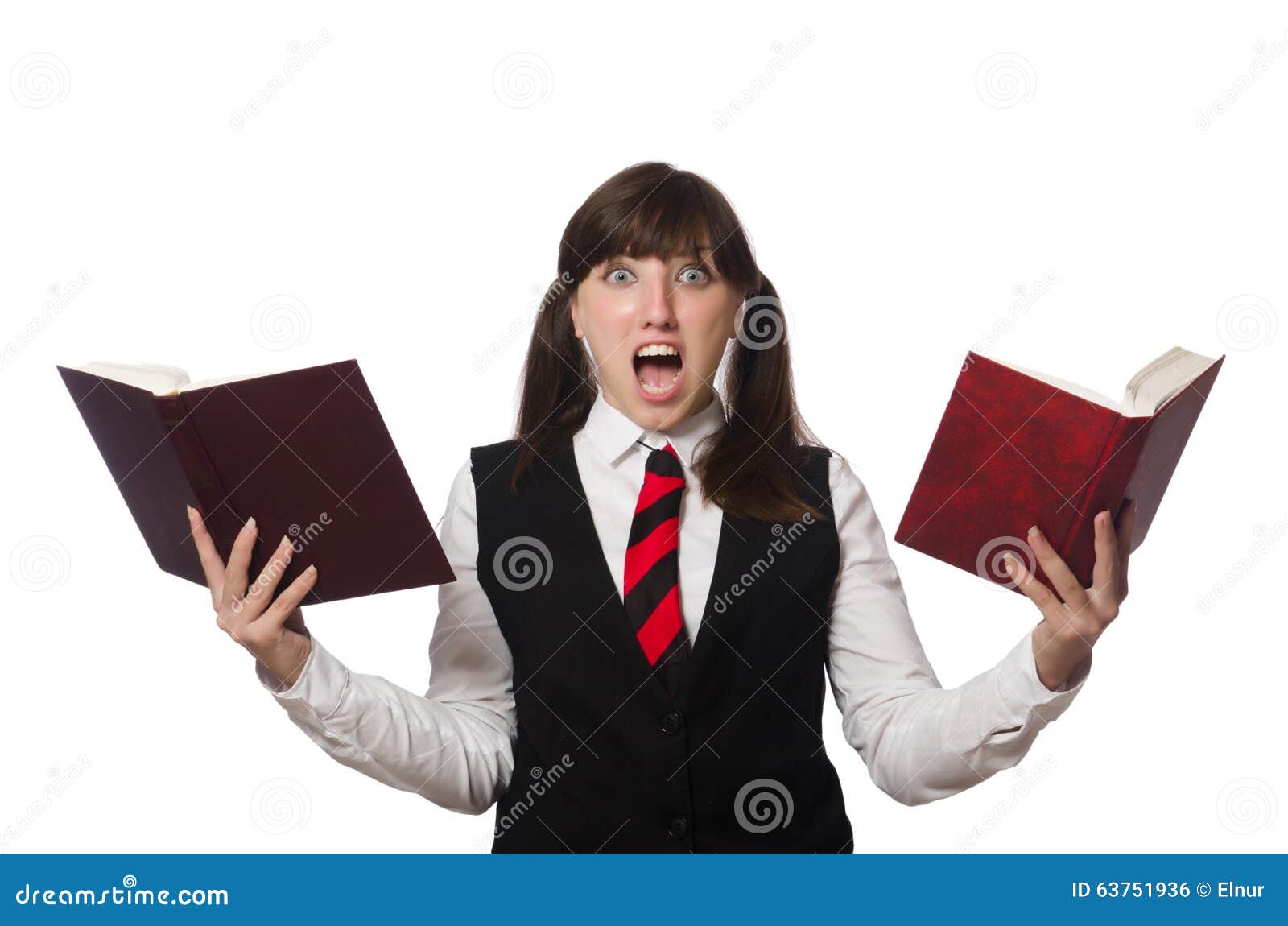 The Funny Nerd Student Isolated on White Stock Photo - Image of holding ...