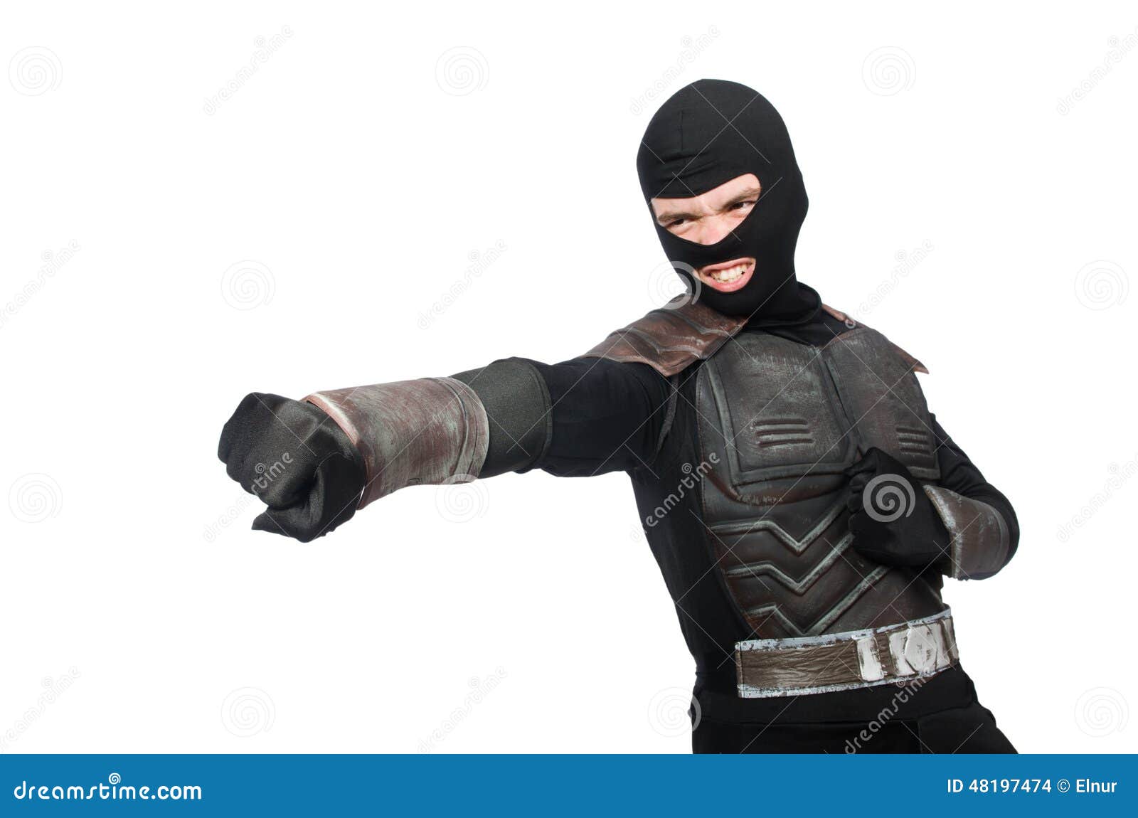 Funny ninja isolated stock photo. Image of asian, humor - 48197474
