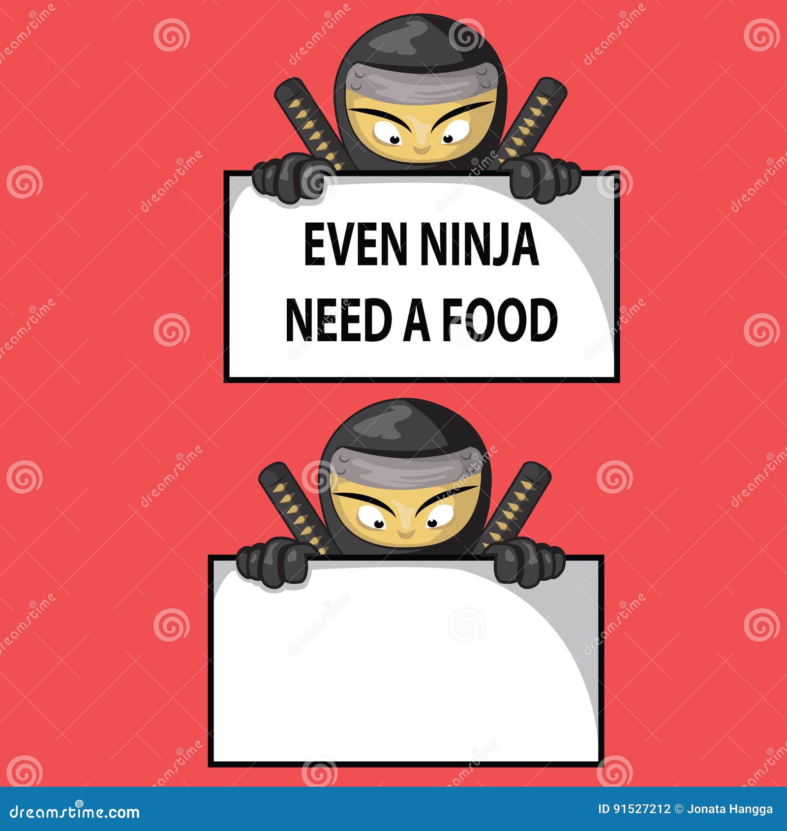 Funny ninja stock vector. Illustration of humorous, vector - 91527212