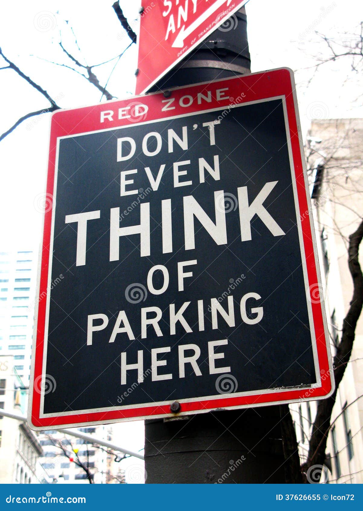 Funny No Parking Sign: Don T Even Think of Parking Here. 5th Ave Stock ... Funny No Parking Sign: Don T Even Think of Parking Here. 5th Ave Stock ...