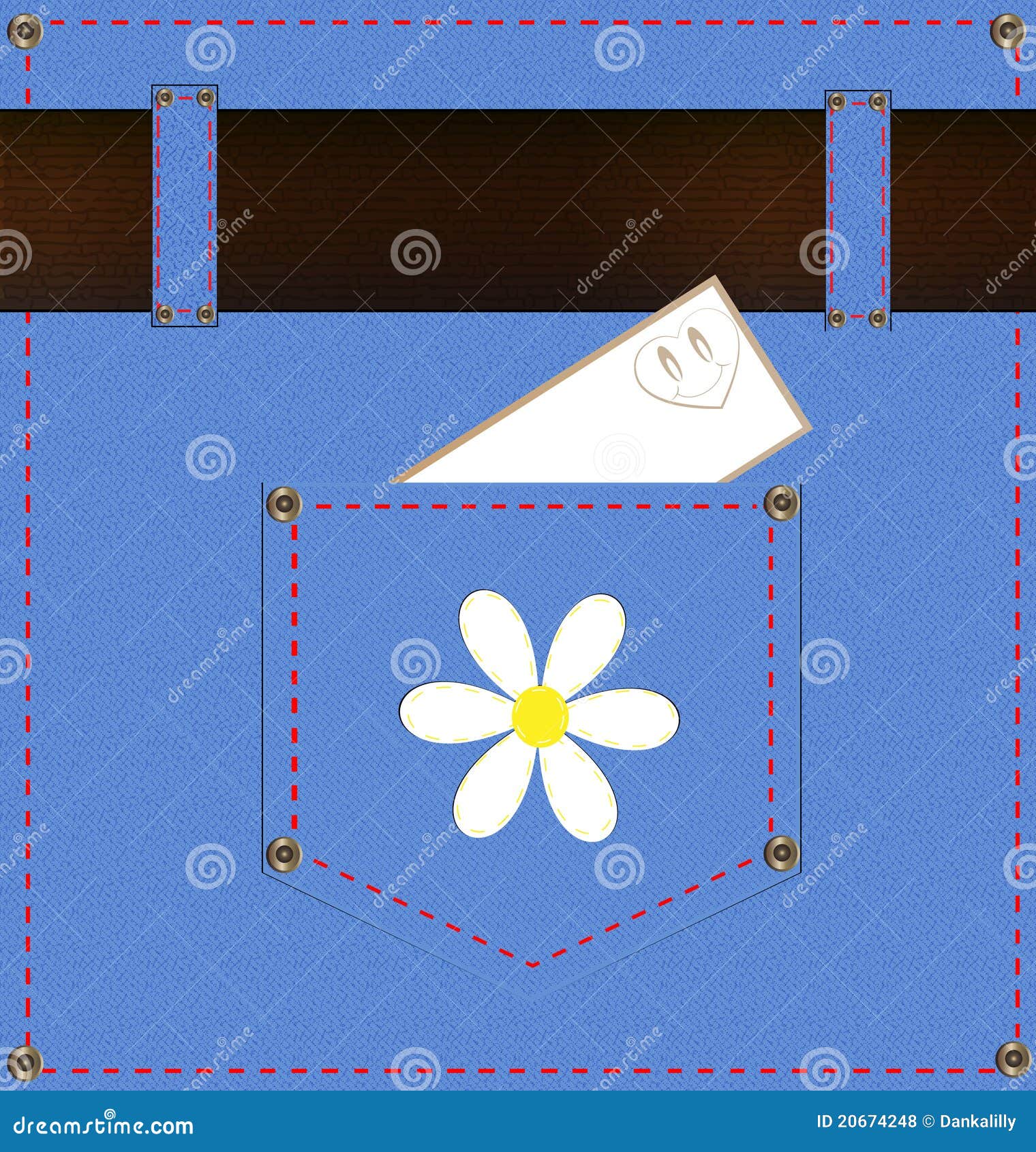 Funny note in the pocket stock vector. Illustration of fabric - 20674248