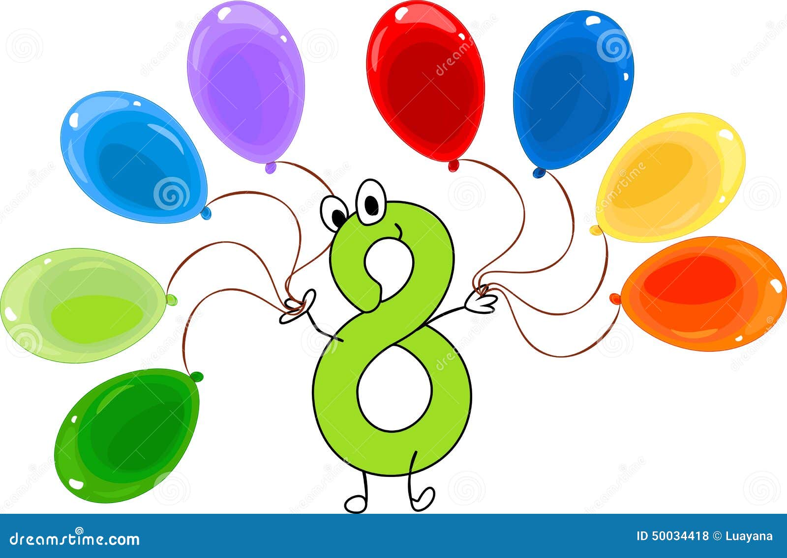 Funny number eight stock vector. Illustration of number - 50034418