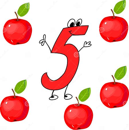 Funny number five stock vector. Illustration of graphic - 50034337