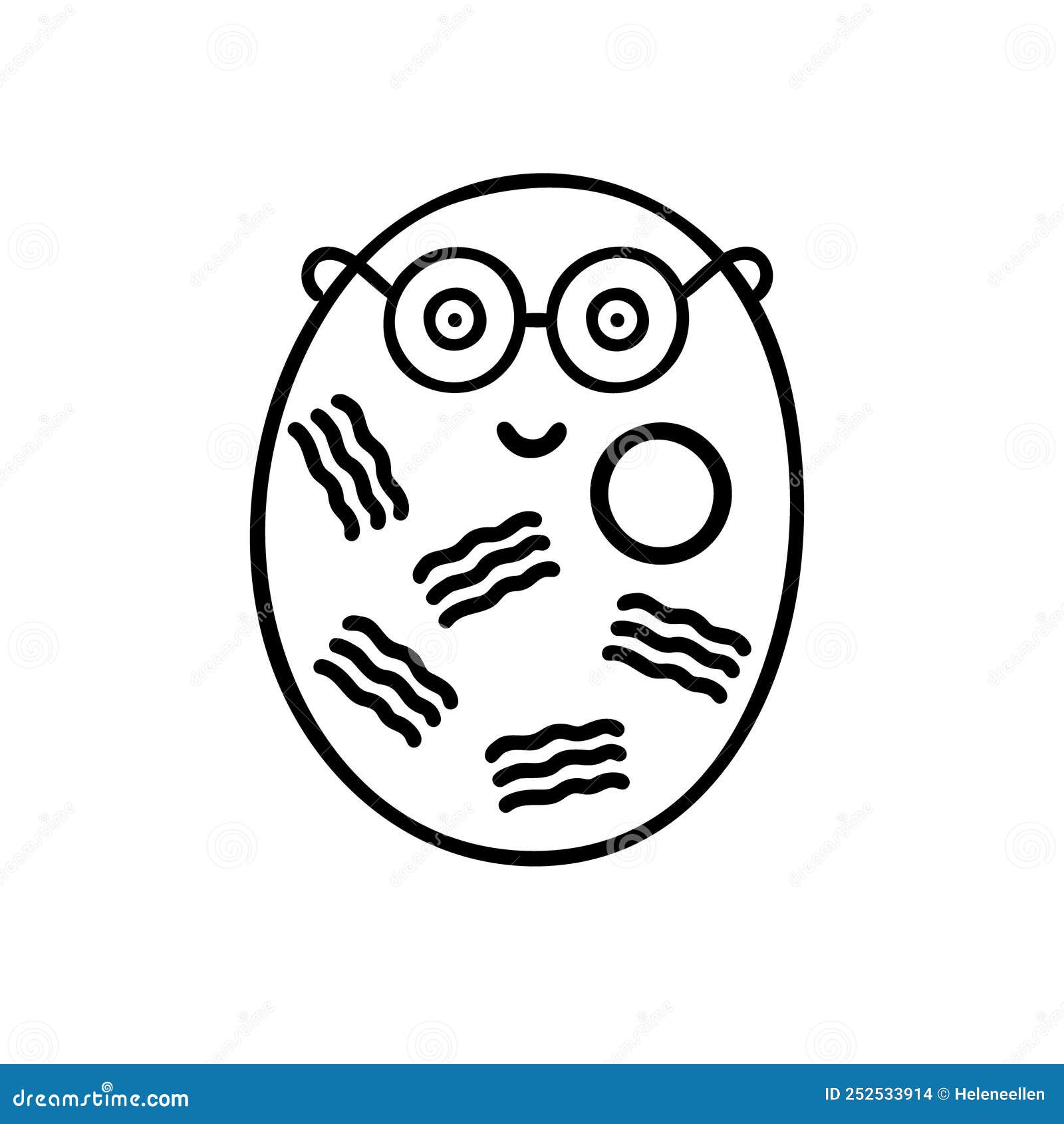 Funny Number Zero Simple Outline Doodle Vector Illustration Stock ...