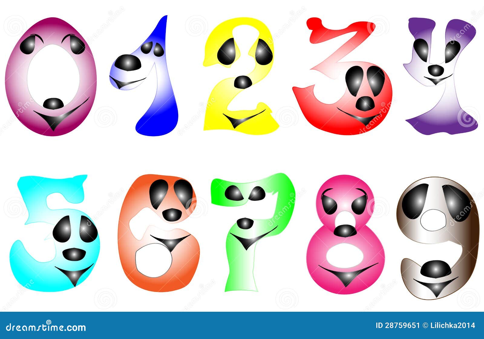 Funny numbers stock illustration. Illustration of icon - 28759651