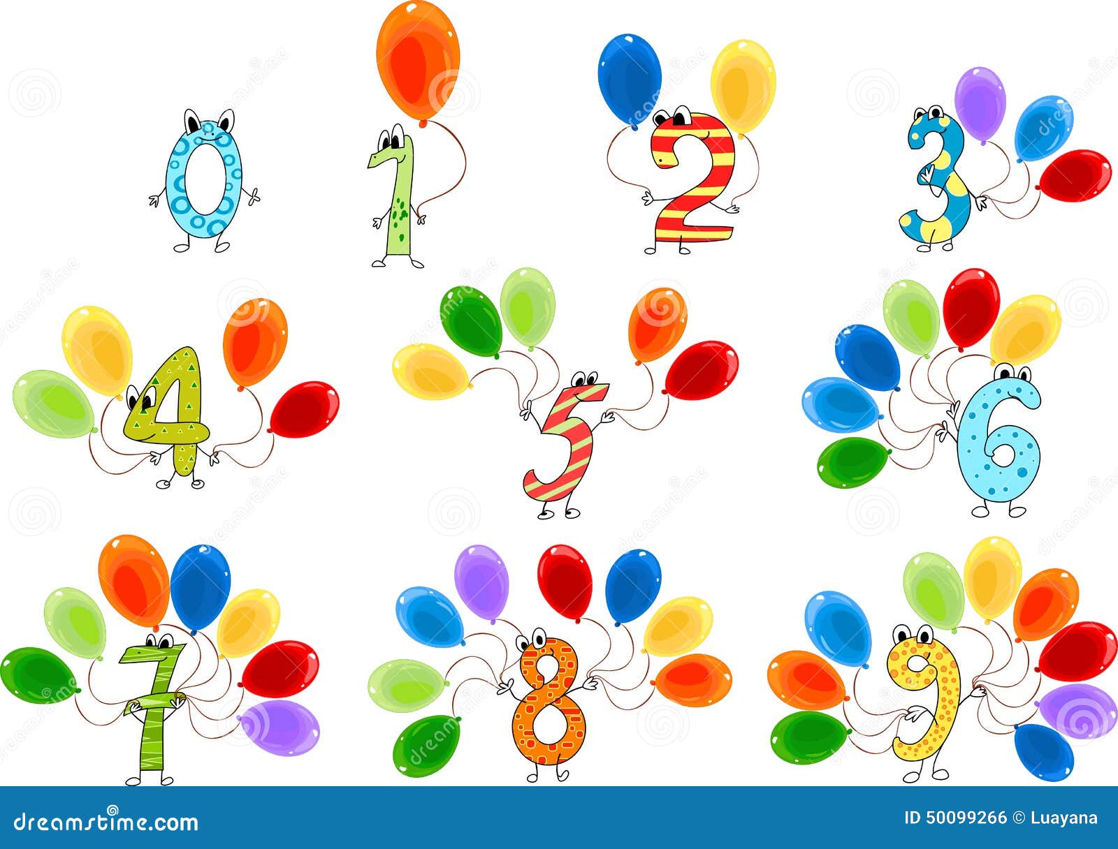 Funny numbers stock vector. Illustration of funny, class - 50099266