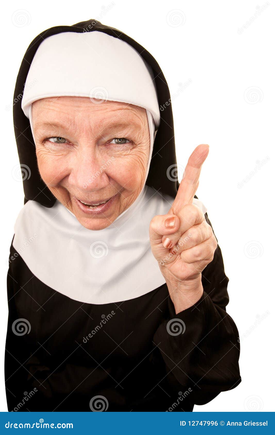 Funny Nun stock photo. Image of finger, humor, senior - 12747996