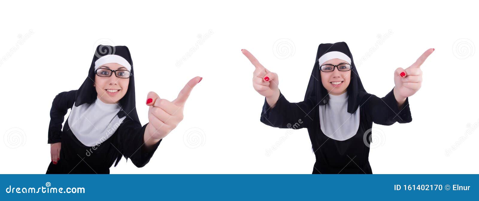 Funny Nun Isolated on the White Stock Photo - Image of collection ...