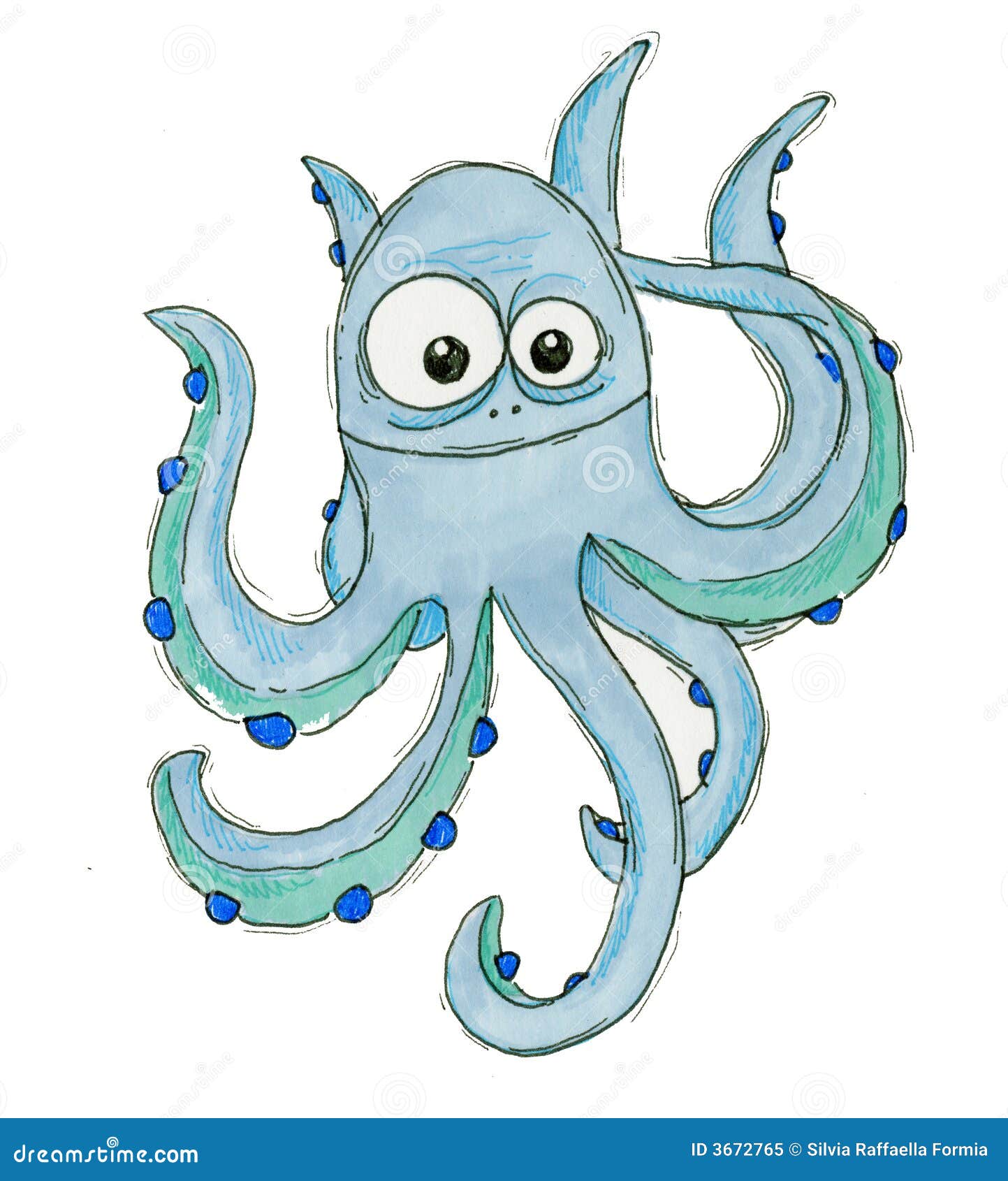 Funny octopus stock illustration. Illustration of subaqueous - 3672765