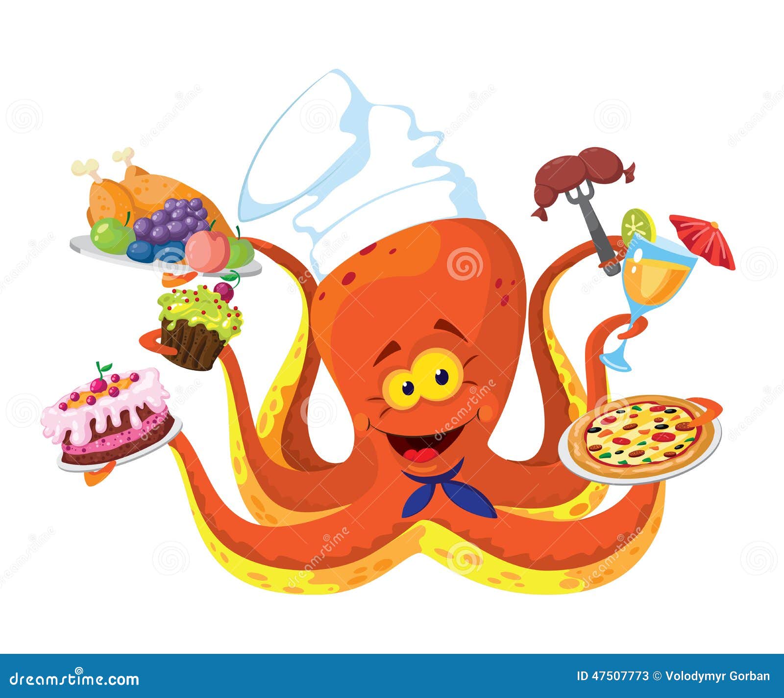 The Funny Octopus Vector Illustration | CartoonDealer.com #63999246