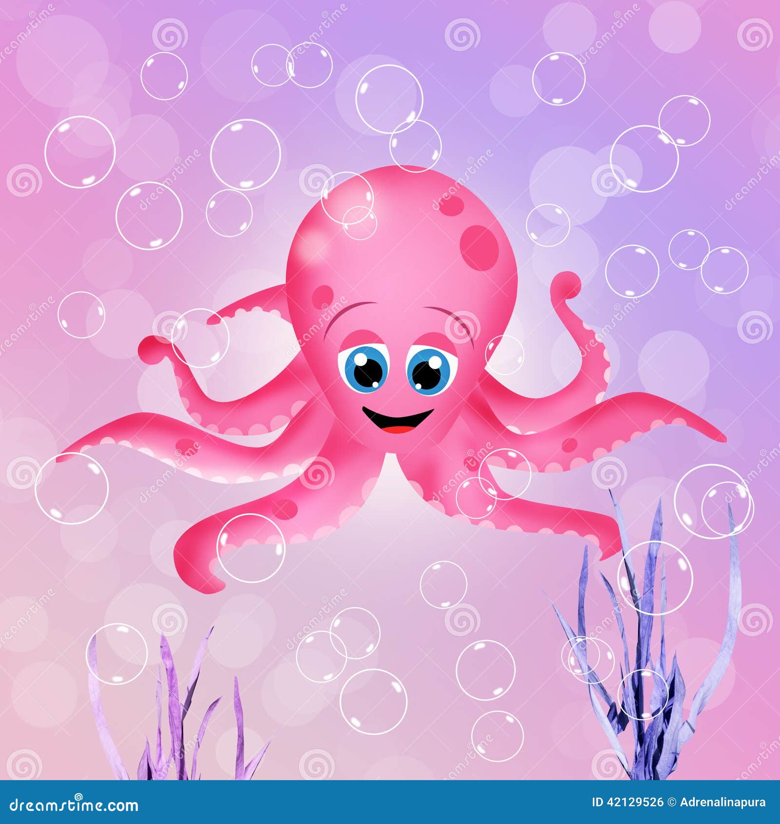 Funny octopus stock illustration. Illustration of hook - 42129526