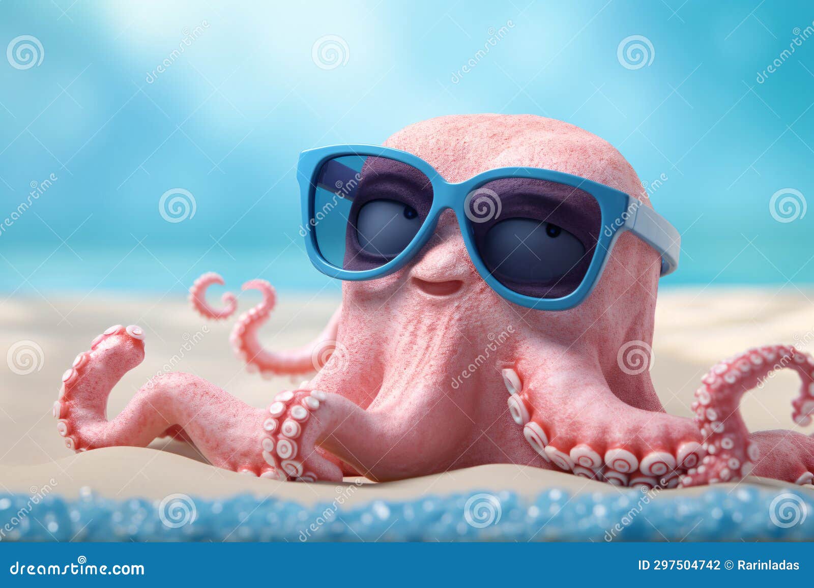 Funny Octopus Wearing Sunglasses in Studio with Pastel and Soft ...