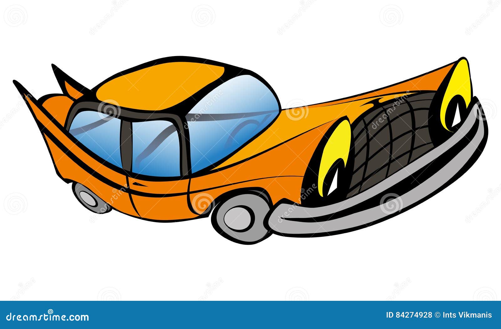 Funny old car cartoon stock vector. Illustration of childish - 84274928