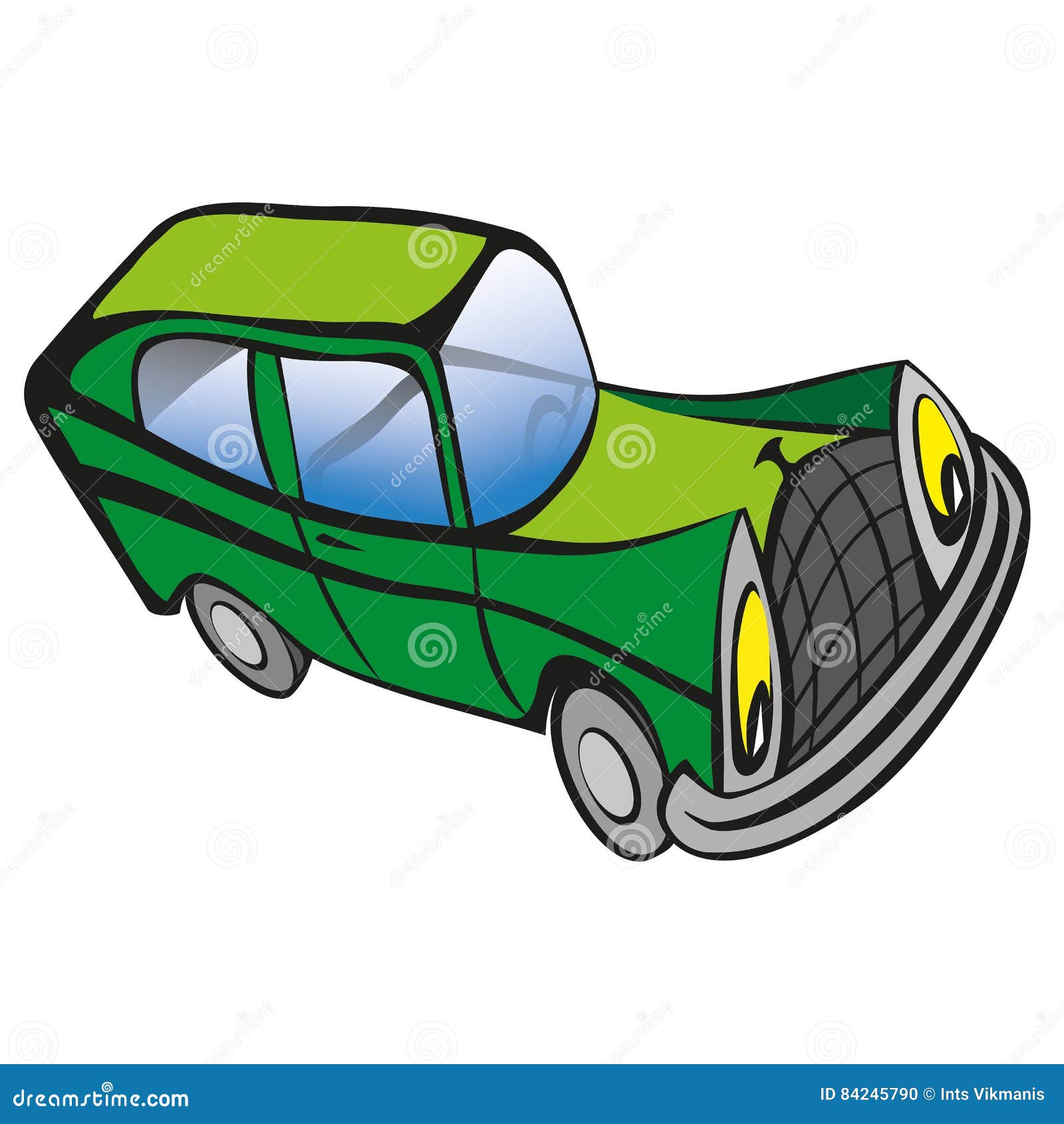 Funny old car cartoon stock vector. Illustration of playful - 84245790