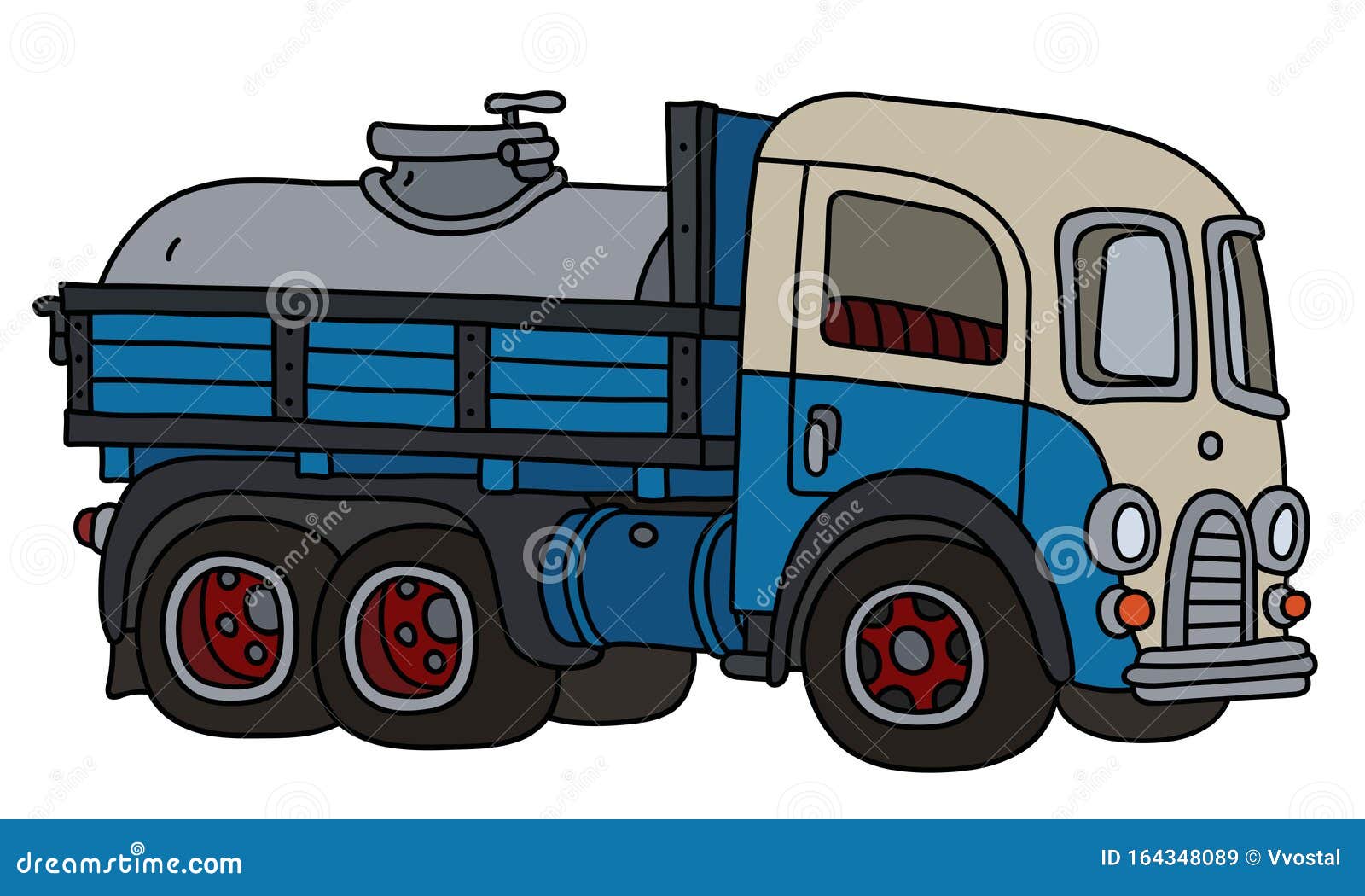The Funny Old Dairy Tank Truck Stock Vector - Illustration of cartoon ...