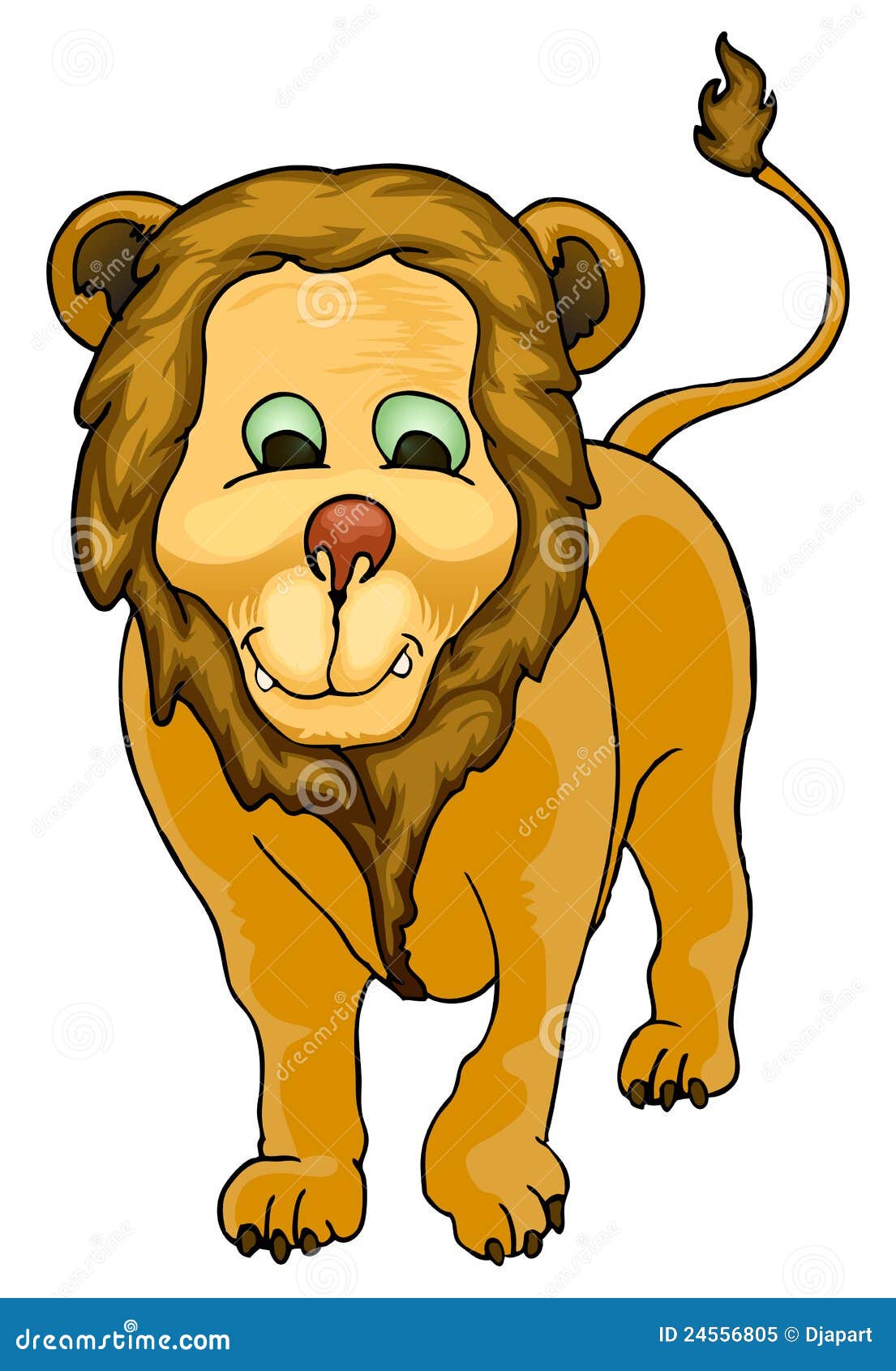 Funny old lion stock vector. Illustration of cute, characters - 24556805