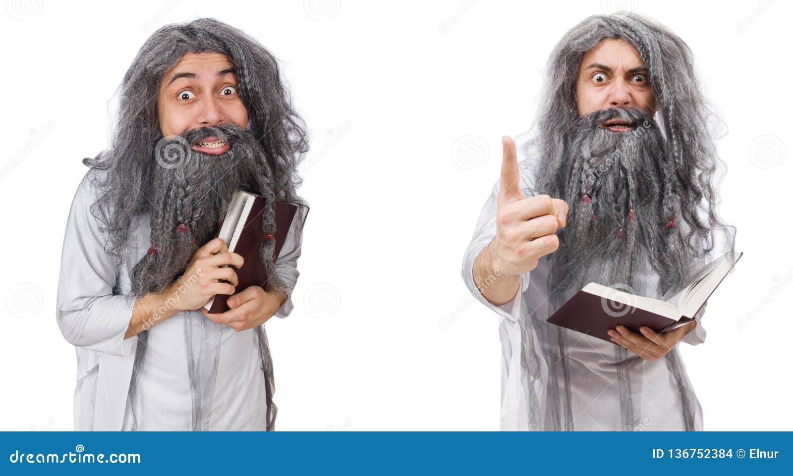 The Funny Old Wizard with Book Stock Photo - Image of collage, humor ...