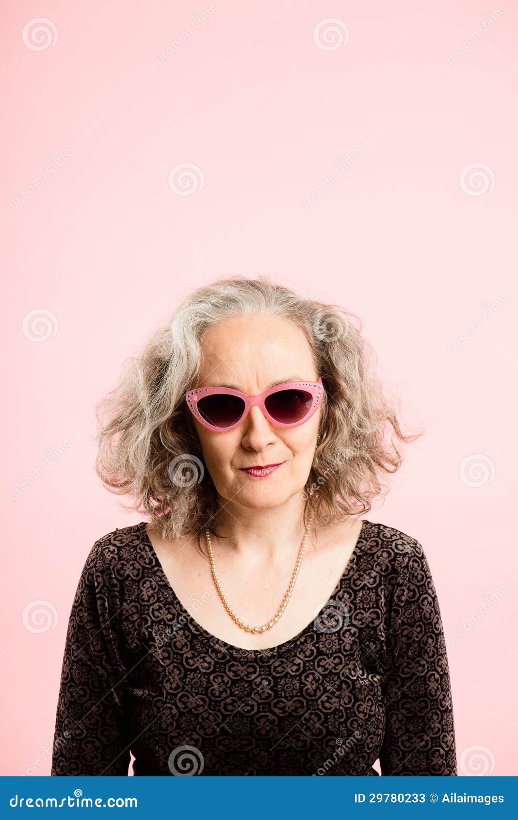 Funny Woman Portrait Pink Background Real People High Definition Stock ...