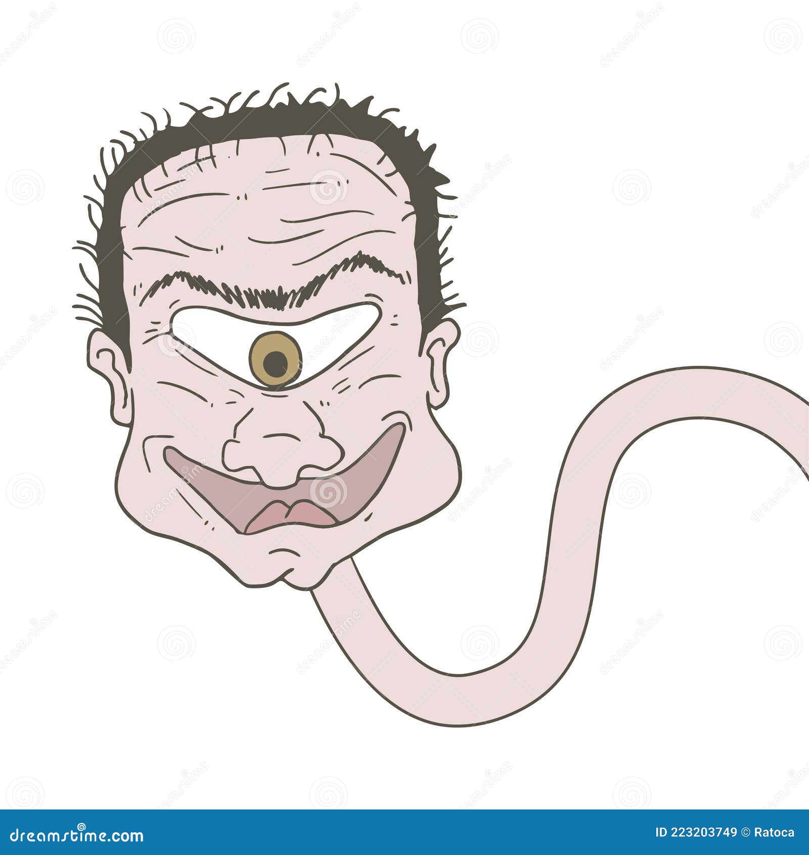 Funny one eye creature stock vector. Illustration of people - 223203749